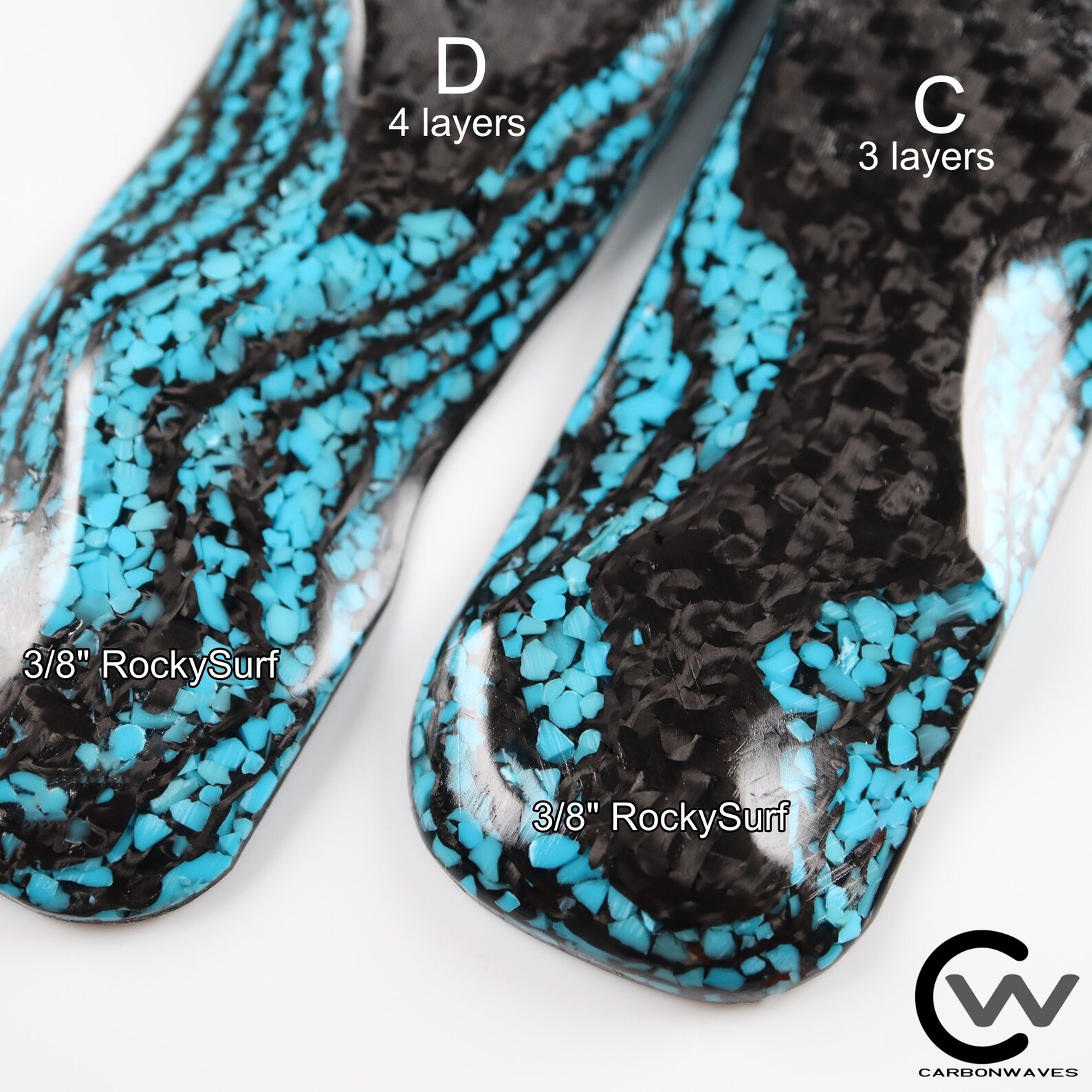 1/4" Lab Turquoise Rockybeach Carbon Fiber Plate Carbonwaves 4 Layers ...