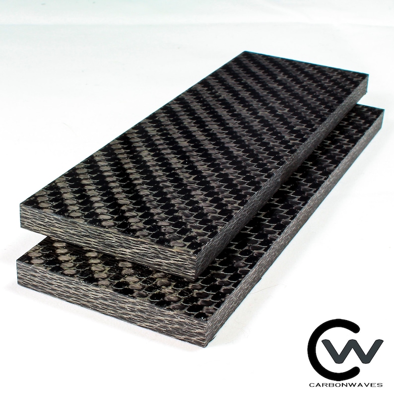 1/8" Stainless Steel Carbon Fiber Knife Scale Set of 2 Carbonwaves ...