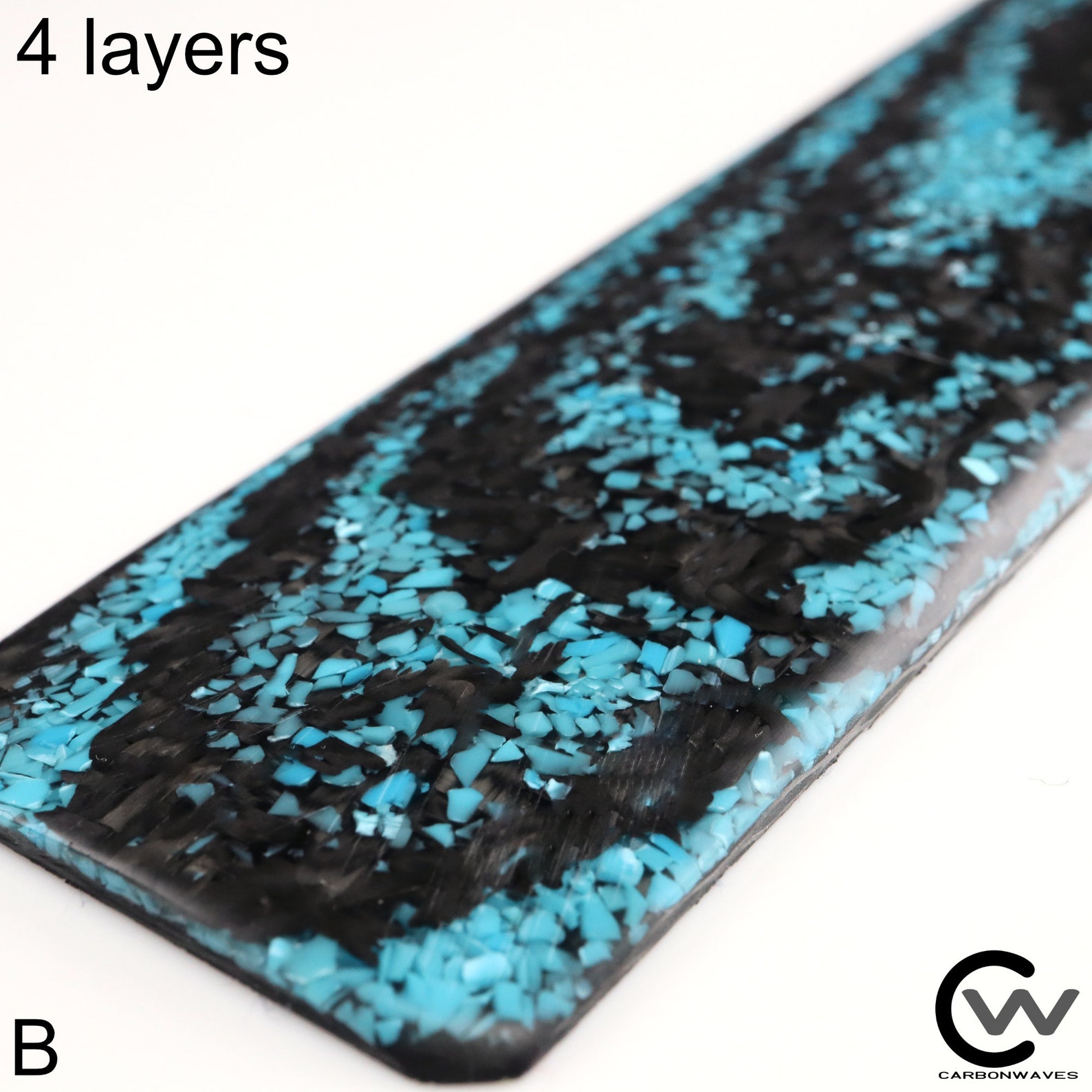 1/4" Lab Turquoise Rockybeach Carbon Fiber Plate Carbonwaves 4 Layers ...
