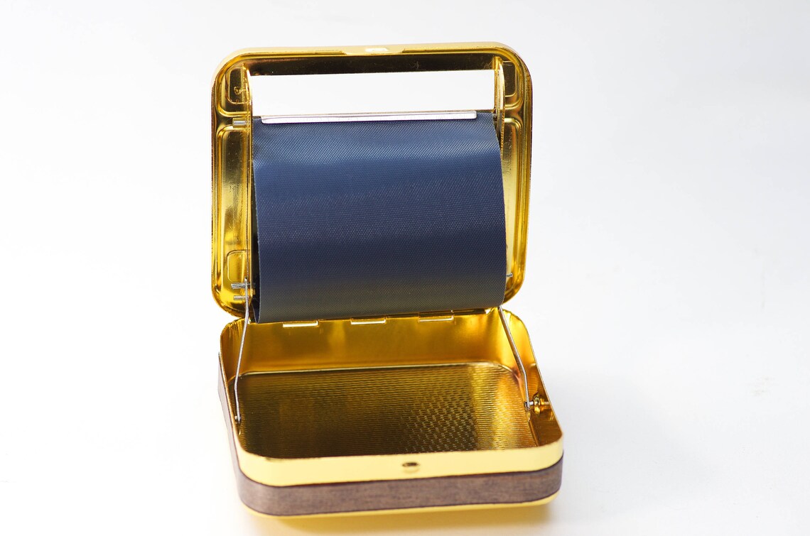 Gold Cigarette Roller Box Gold and Mahogany Cigarette Case | Etsy