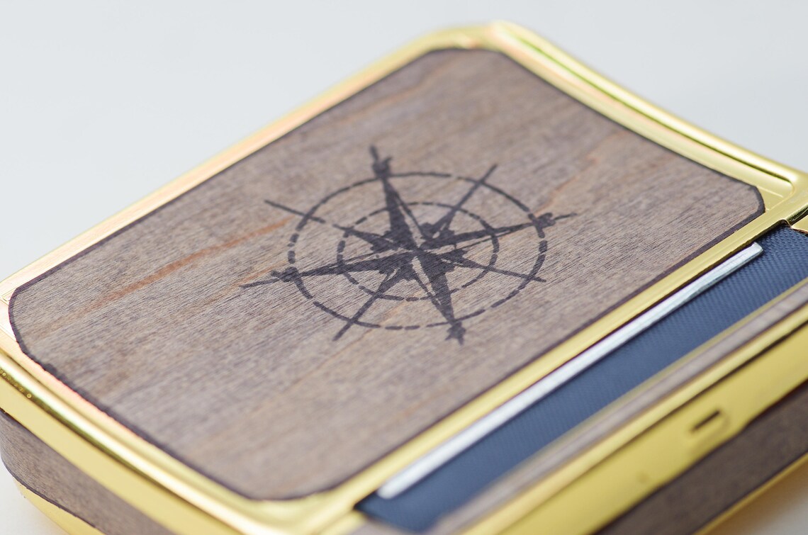 Gold Cigarette Roller Box Gold and Mahogany Cigarette Case | Etsy