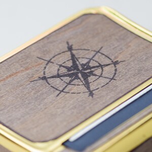 Gold Cigarette Roller Box - Gold and Mahogany Cigarette Case - Gift for ...