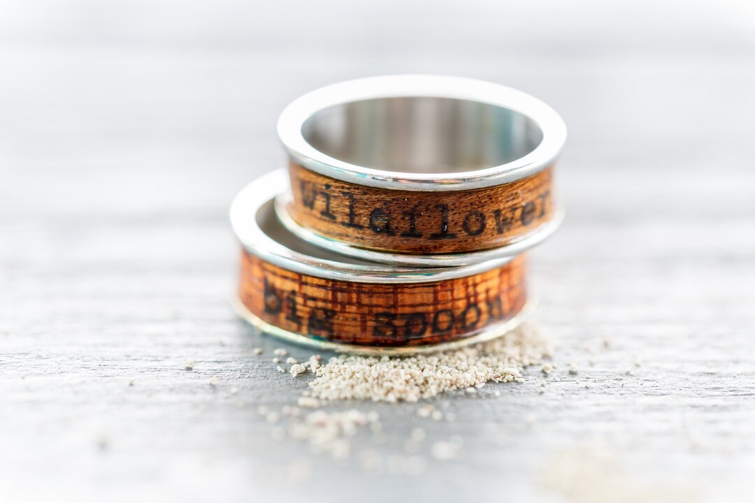 Mahogany Wood Poetry Ring "comfort Kills" : Promise Ring, Inspirational ...