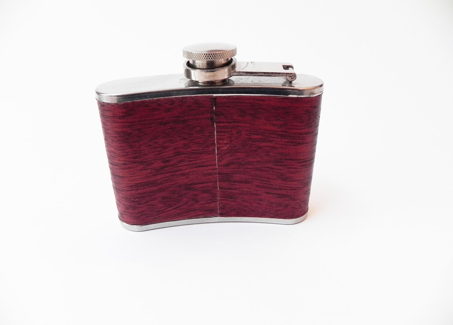 Custom Flask : Mahogany Real Wood Red Flask Custom Stamp | Etsy