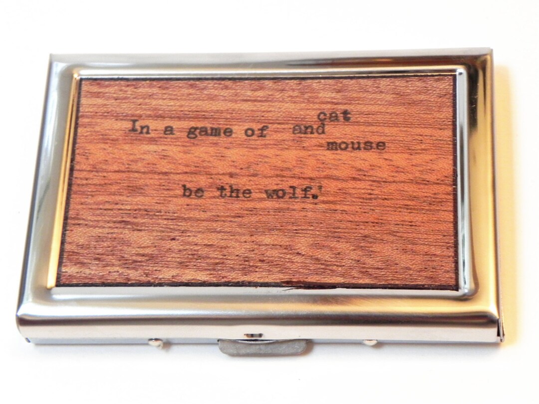 Typewritten Poetry Mahogany Card Wallet – 'be the Wolf' Steel Business ...