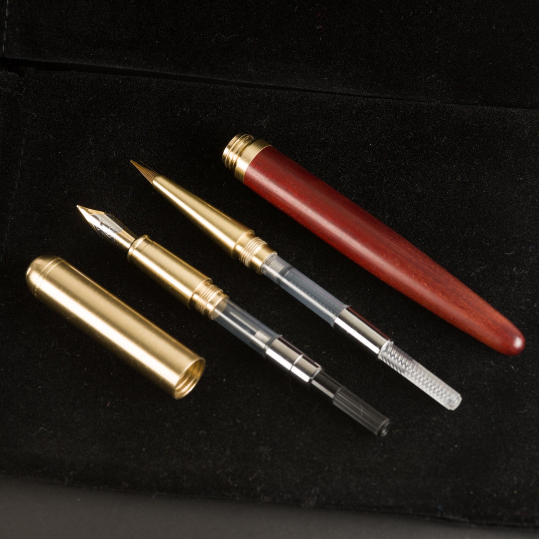 Rosewood Fountain Pen + Calligraphy Brush Insert for Cartooning and ...