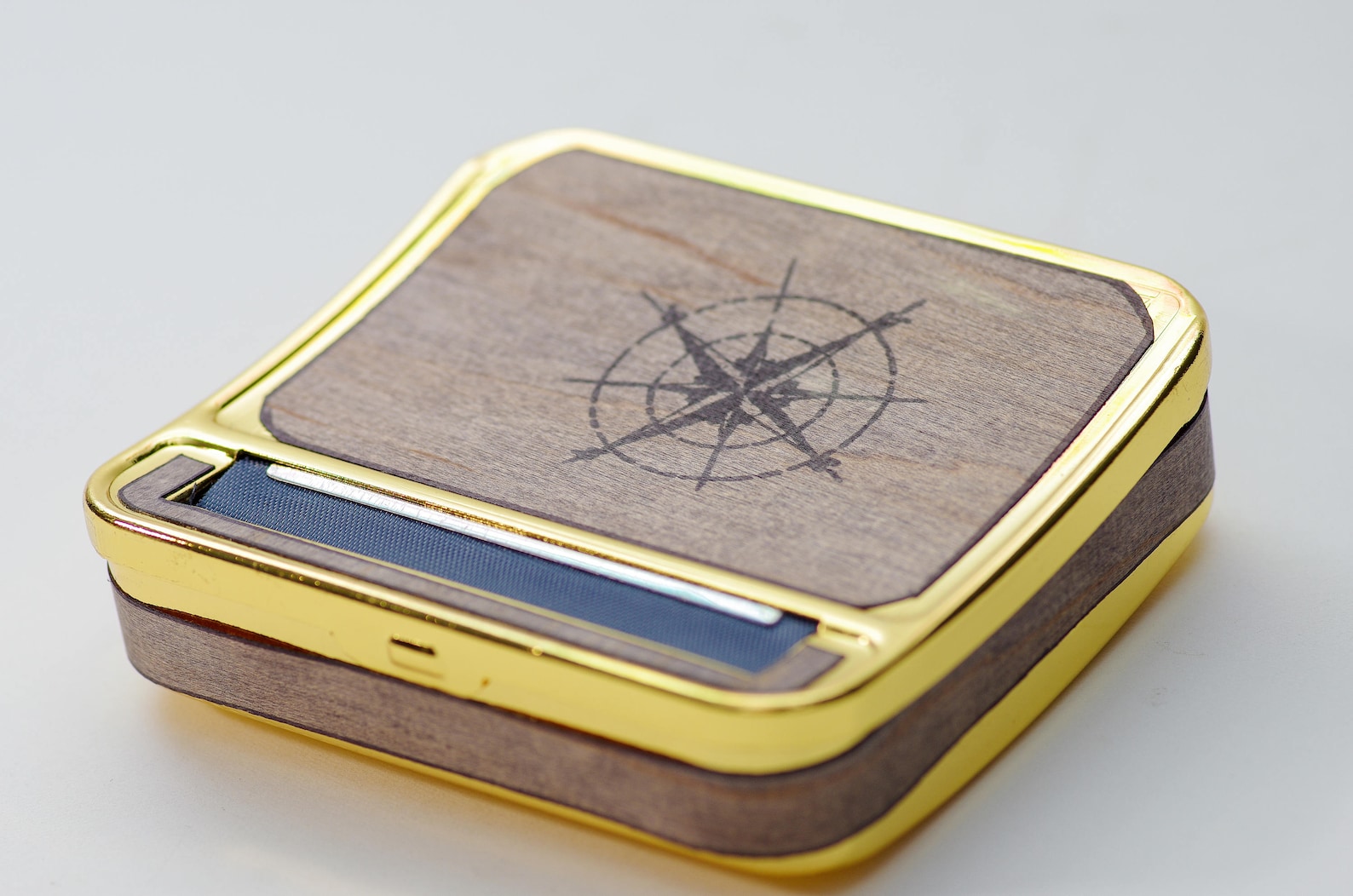 Gold Cigarette Roller Box Gold and Mahogany Cigarette Case | Etsy