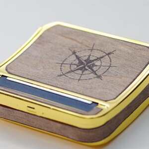 Gold Cigarette Roller Box - Gold and Mahogany Cigarette Case - Gift for ...