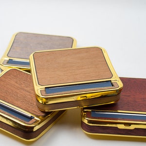 Gold Cigarette Roller Box - Gold and Mahogany Cigarette Case - Gift for ...