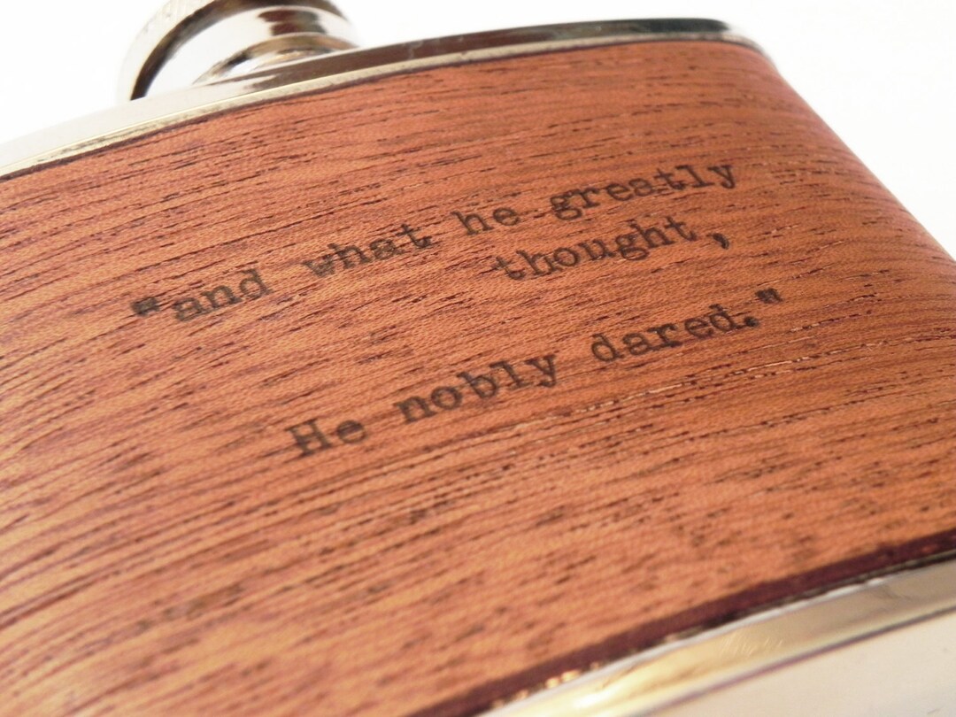 Typewritten Wood Flask Real Wood Real Typewriter and - Etsy