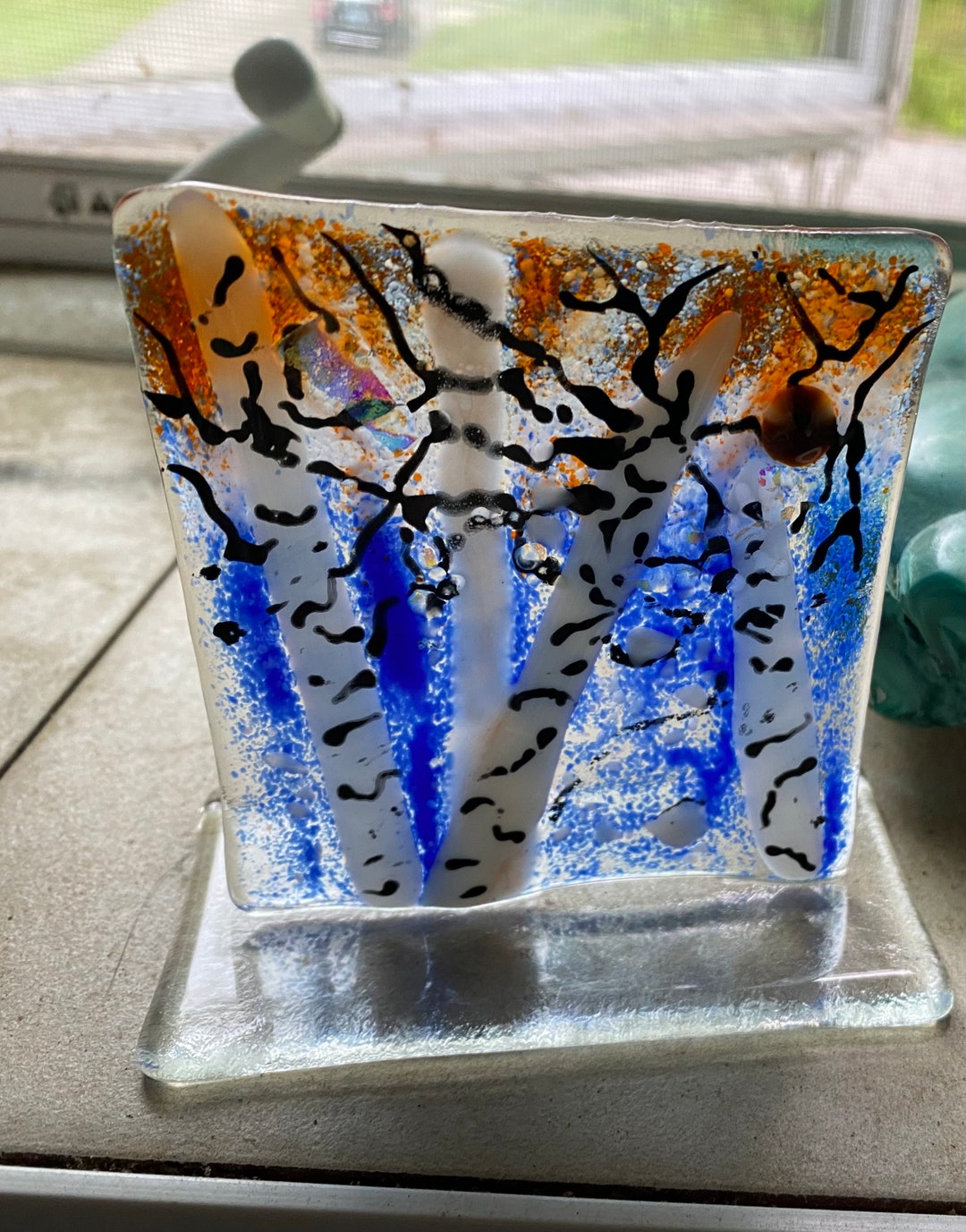 Fused Glass Tree Scene of White Birch Trees - Etsy