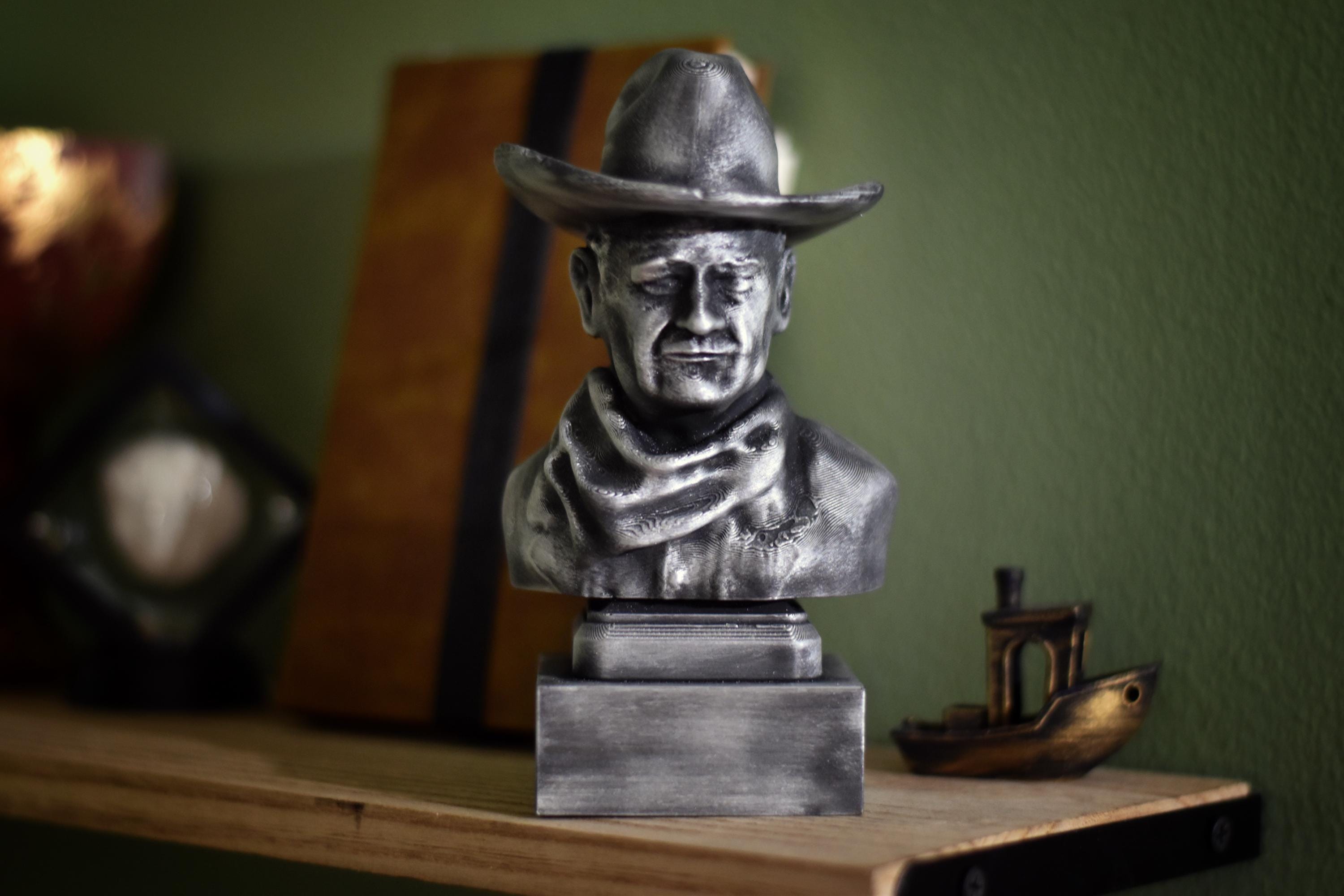 John Wayne 3D Printed Bust – 6” Western Legend Sculpture - Etsy