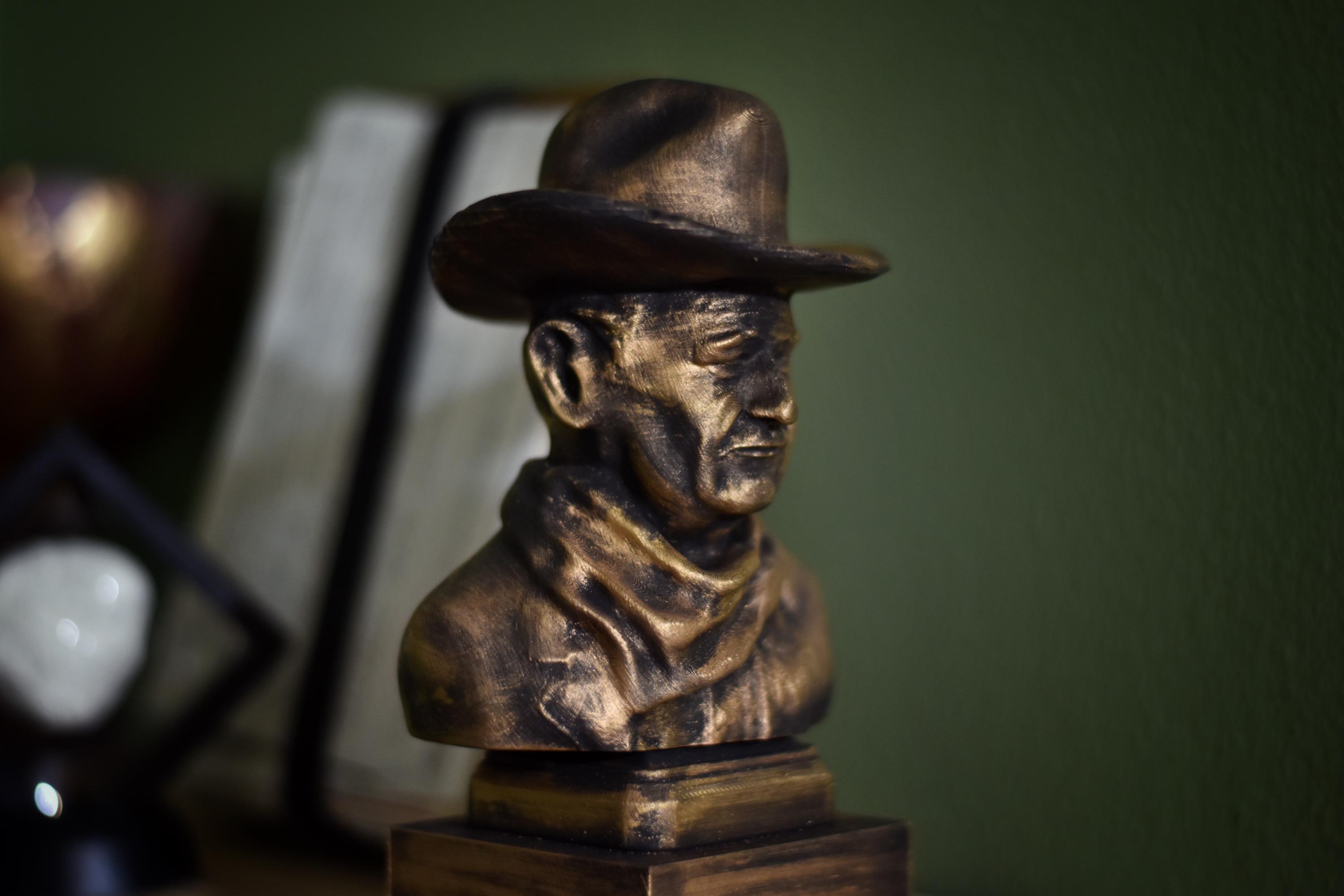 John Wayne 3D Printed Bust – 6” Western Legend Sculpture - Etsy