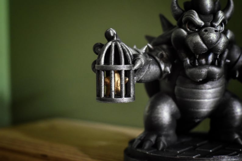 Bowser, Metallic Finish, 3D Printed Gamer Art, Hand-painted Diorama - Etsy