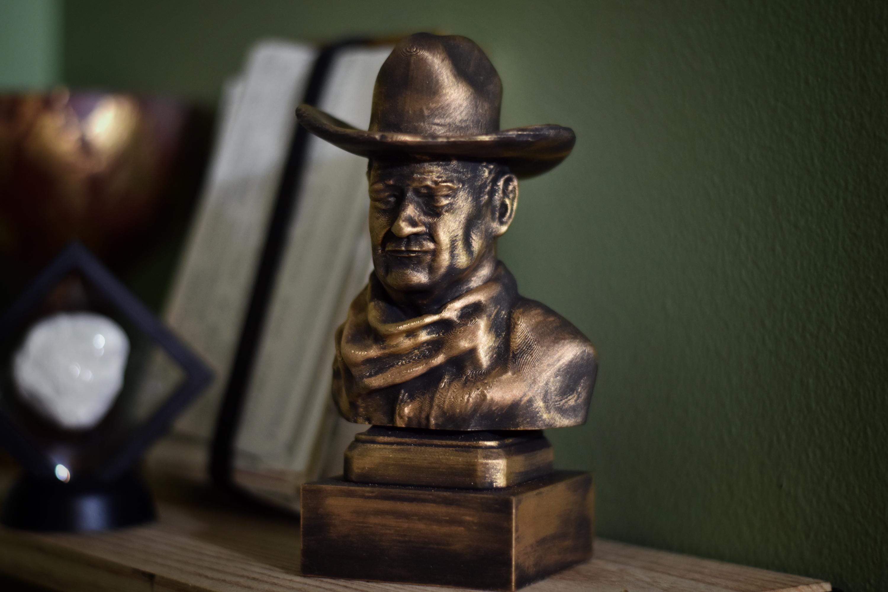 John Wayne 3D Printed Bust – 6” Western Legend Sculpture - Etsy