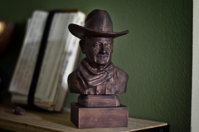 John Wayne 3D Printed Bust – 6” Western Legend Sculpture - Etsy