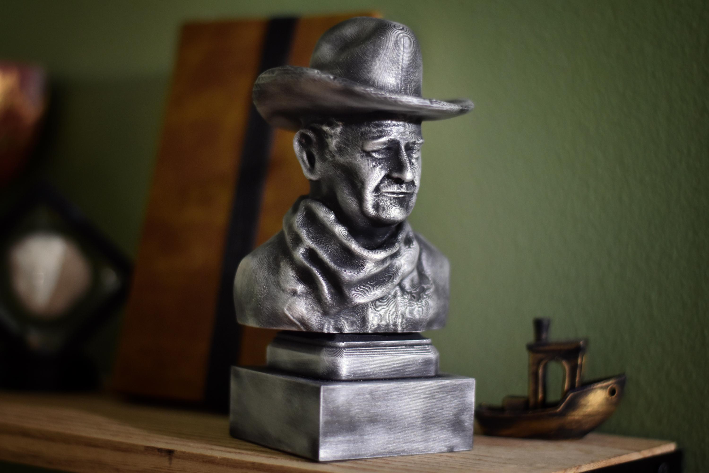 John Wayne 3D Printed Bust – 6” Western Legend Sculpture - Etsy
