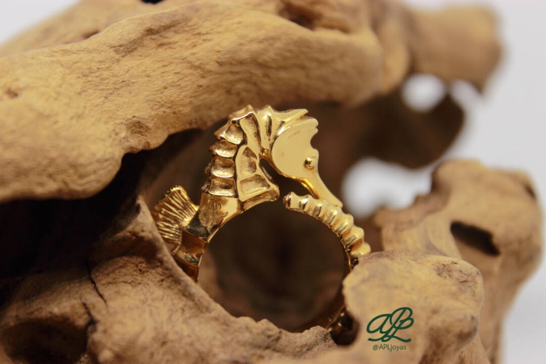 Gold Seahorse Ring, Golden Seahorse Ring, Golden Seahorse Jewelry ...