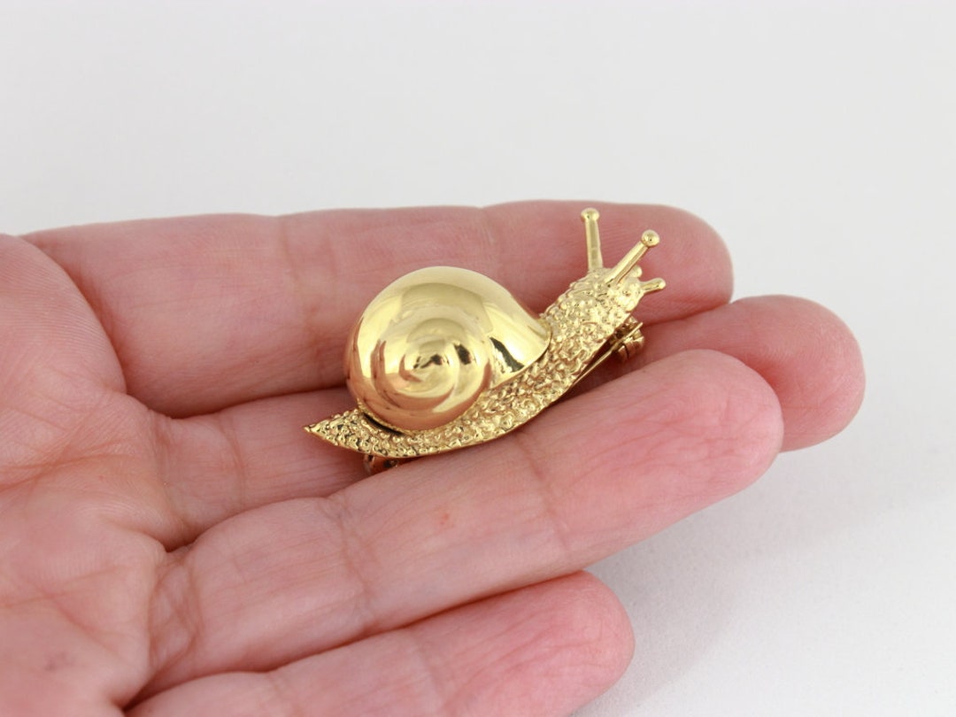 Snail Golden Brooch Pinsnail Brooch Pingolden Brooch - Etsy