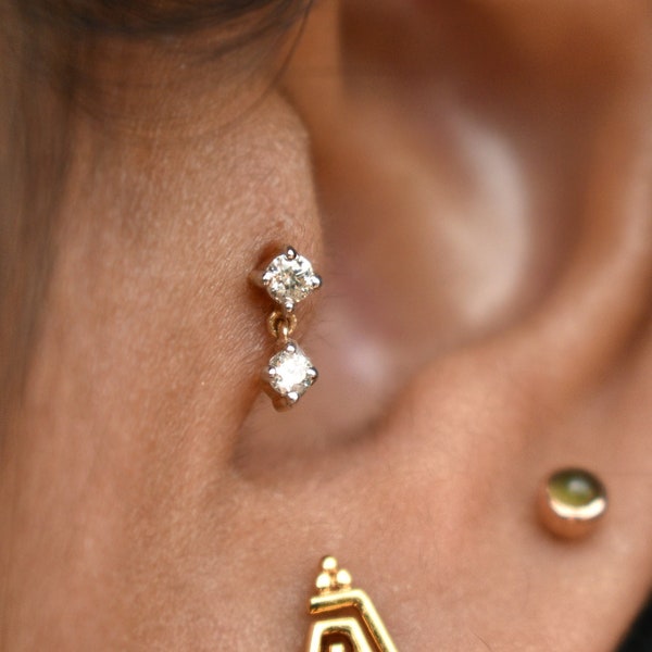 Diamond Dangle Tragus - Etsy