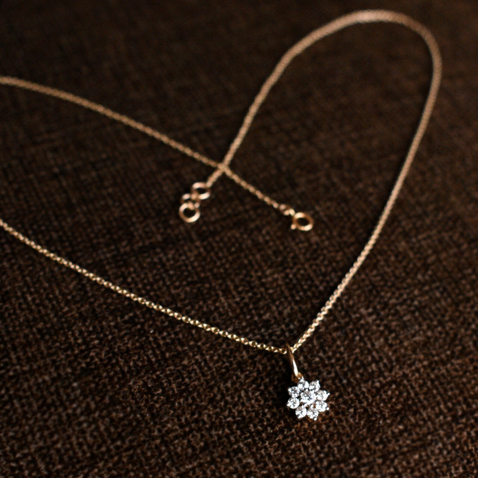 Dainty Diamond Flower Necklace in 14k Gold for Women Tiny | Etsy