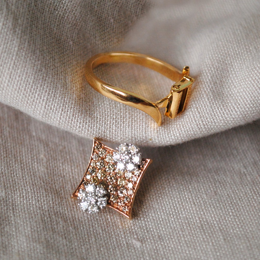 Detachable Ring Pendant 14k 18k Solid Gold & Natural Diamond - Etsy