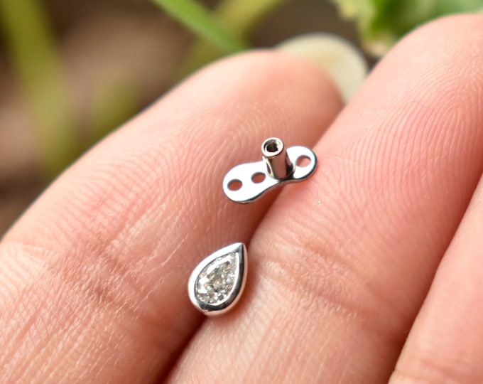 14-karat Gold Dermal Options Arrow, Bezel Cz, Diamond Shape, Flat ...