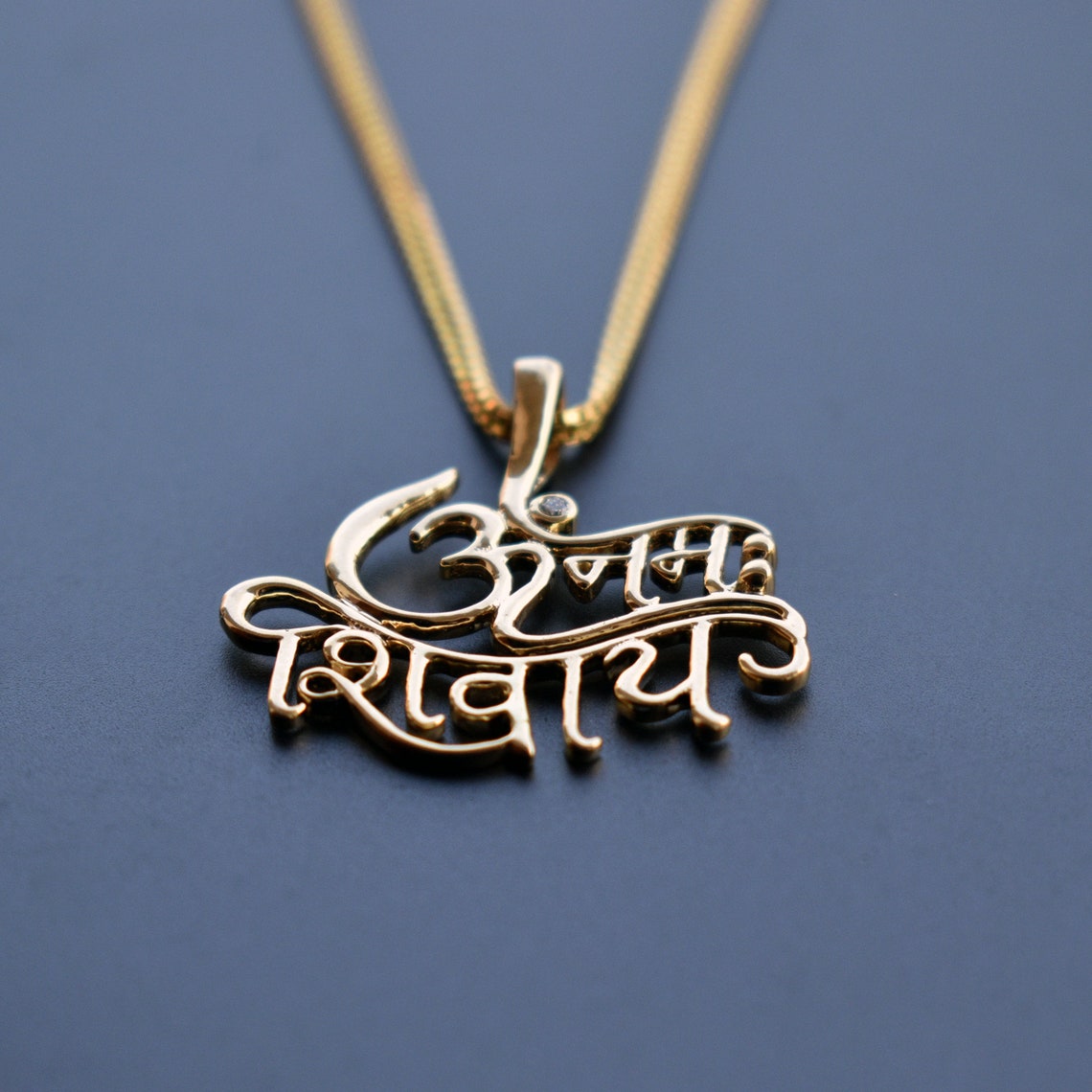 Om Namah Shivay Pendant,14k 18k Solid Gold Men's Pendant,hindu Lord ...