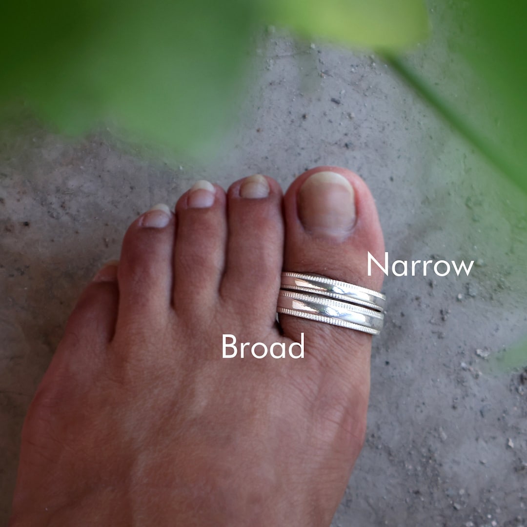 Sterling Silver Big Toe Ring, D Shaped Hallux Ring for Foot Thumb ...