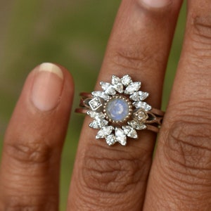 Natural Diamond Ring Enhancer for Oval Ring, 14k 18k Solid Gold Ring ...