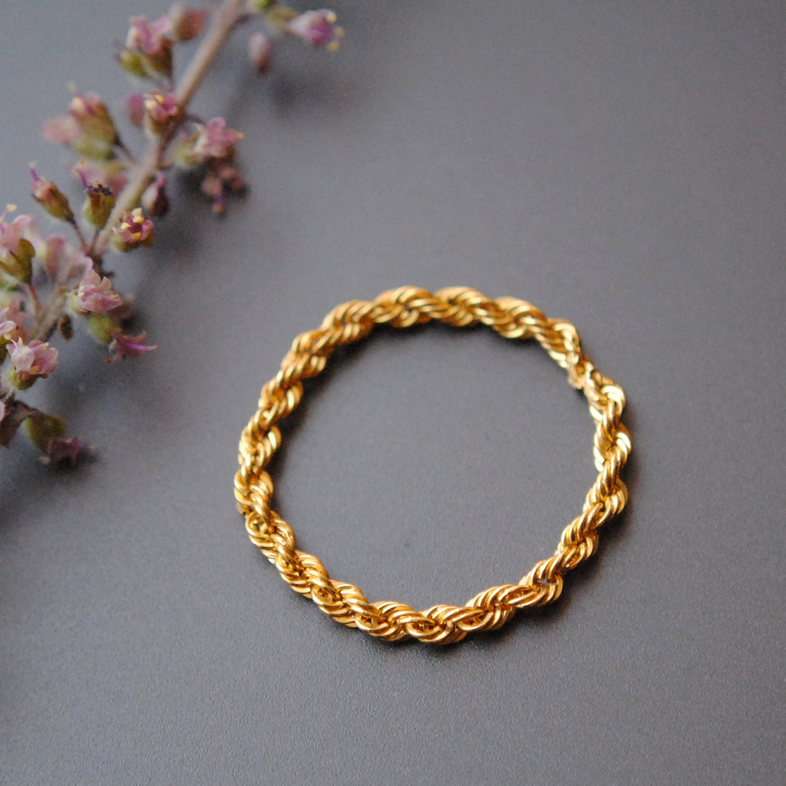 2.25mm Solid 18k Gold Rope Chain Ring Thick Twisted Chain - Etsy