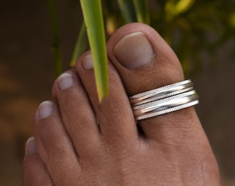 Sterling Silver Big Toe Ring, D Shaped Hallux Ring for Foot Thumb ...