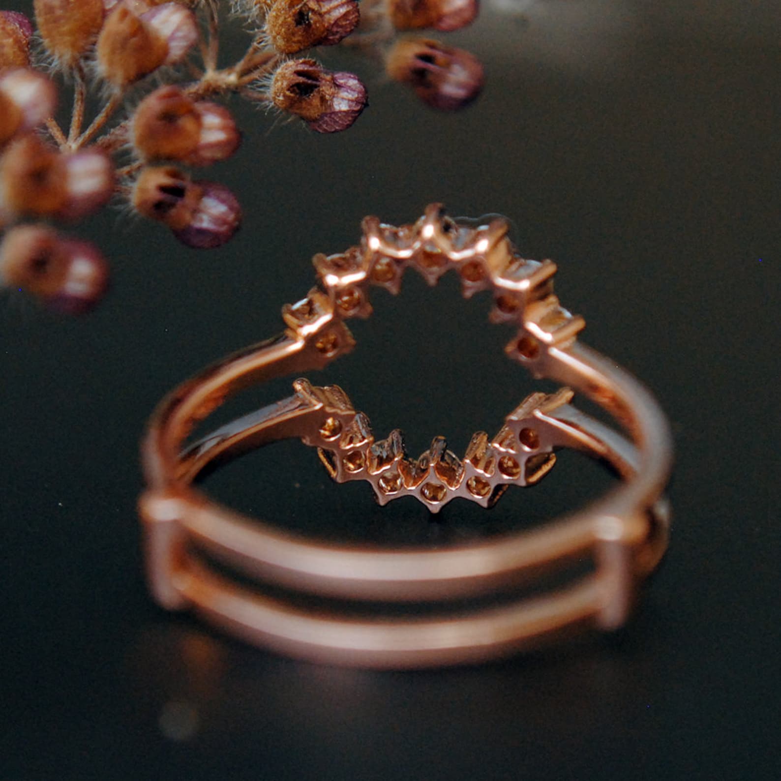 Natural Diamond Ring Guard for Round Diamond Ring 14k 18k - Etsy