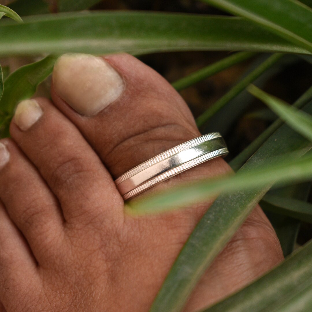 Sterling Silver Big Toe Ring, D Shaped Hallux Ring for Foot Thumb ...