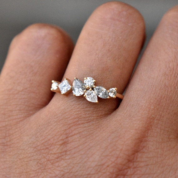 Diamond cluster band ring store