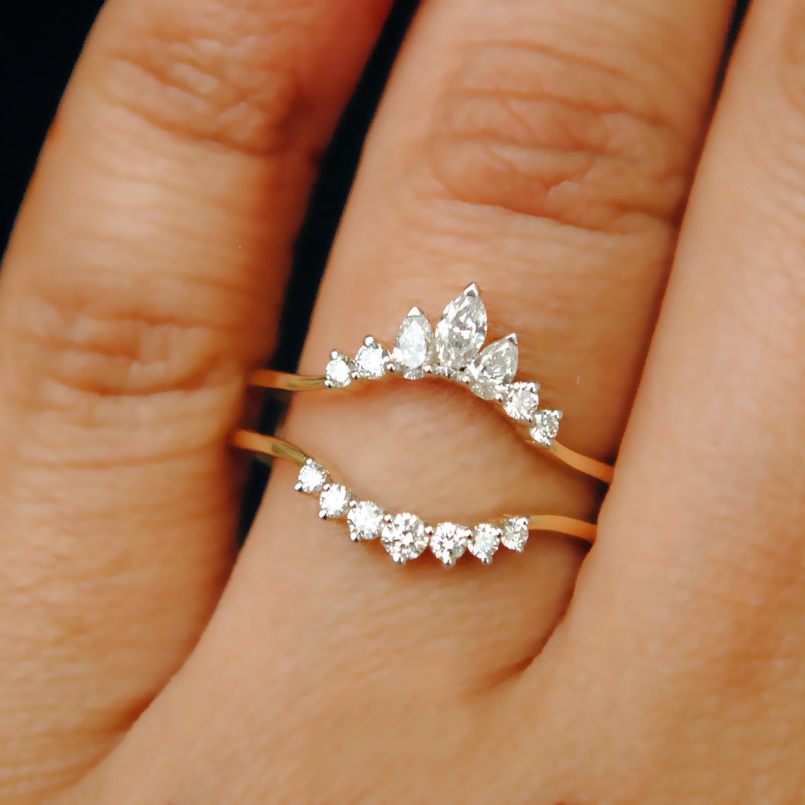 Diamond Ring Enhancer for Multistone Ring 14K Gold Marquise - Etsy