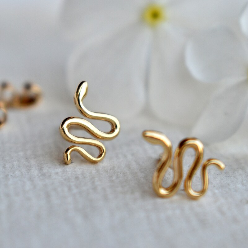 Snake Stud Earrings - Etsy