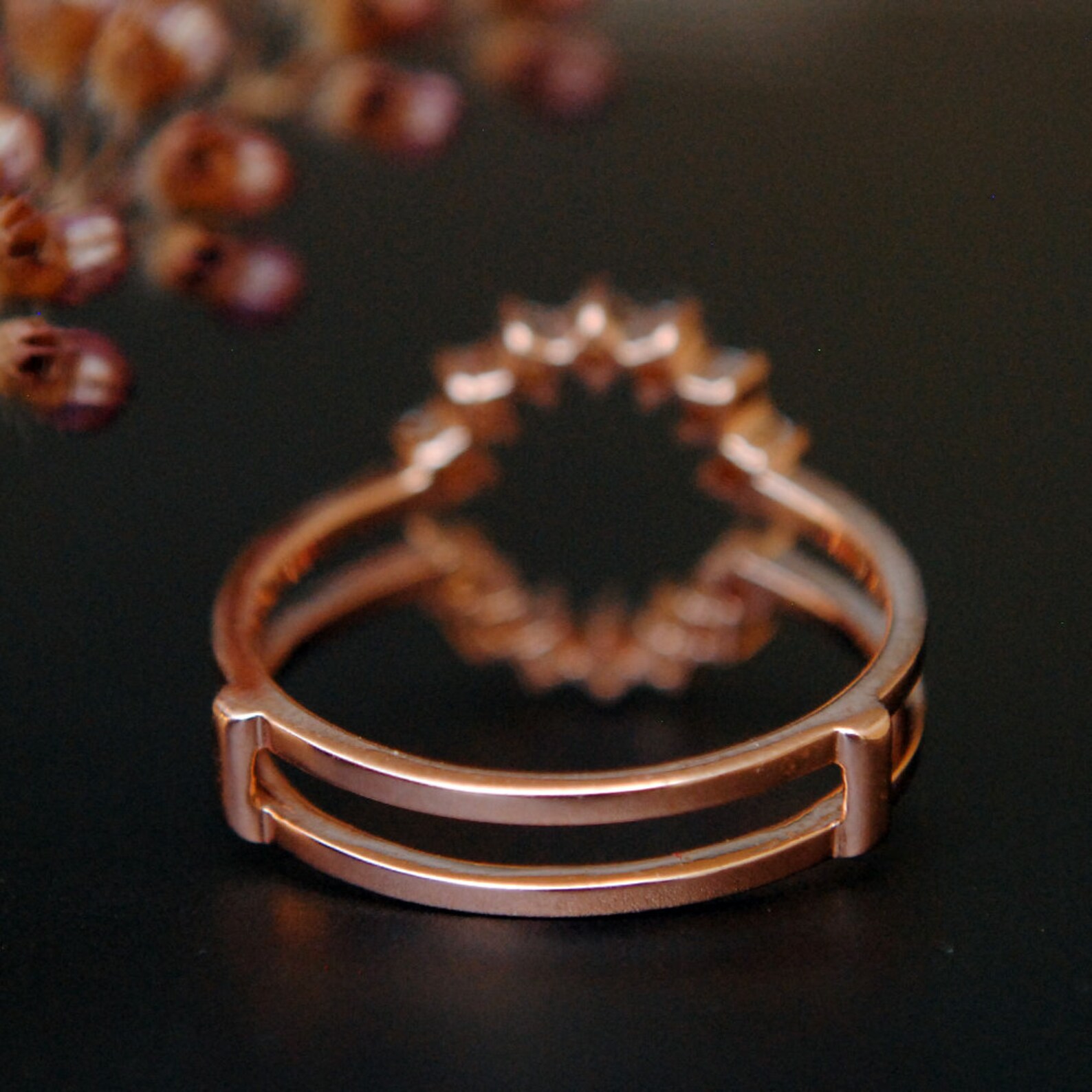 Natural Diamond Ring Guard for Round Diamond Ring 14k 18k - Etsy