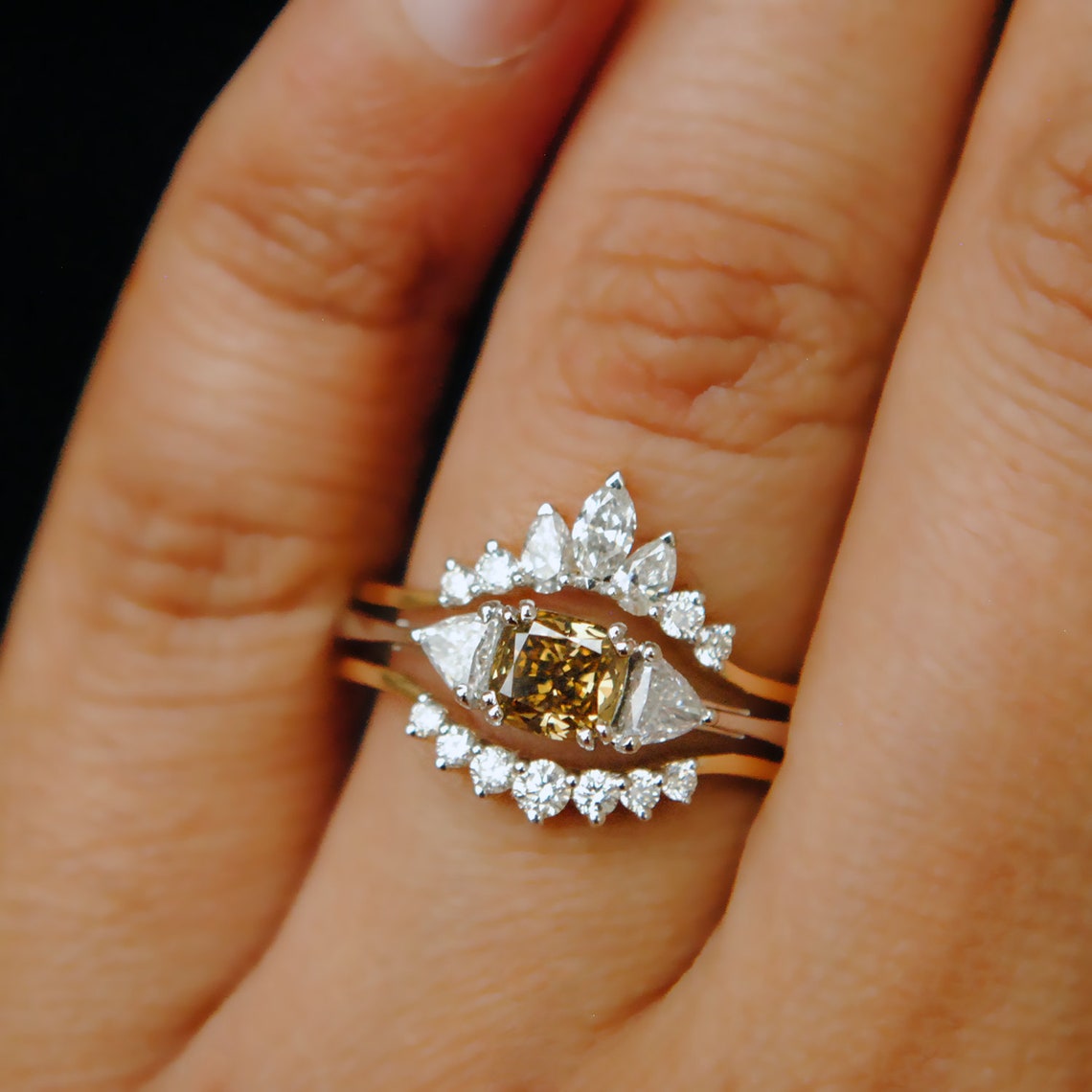 Diamond Ring Enhancer for Multistone Ring 14K Gold Marquise - Etsy