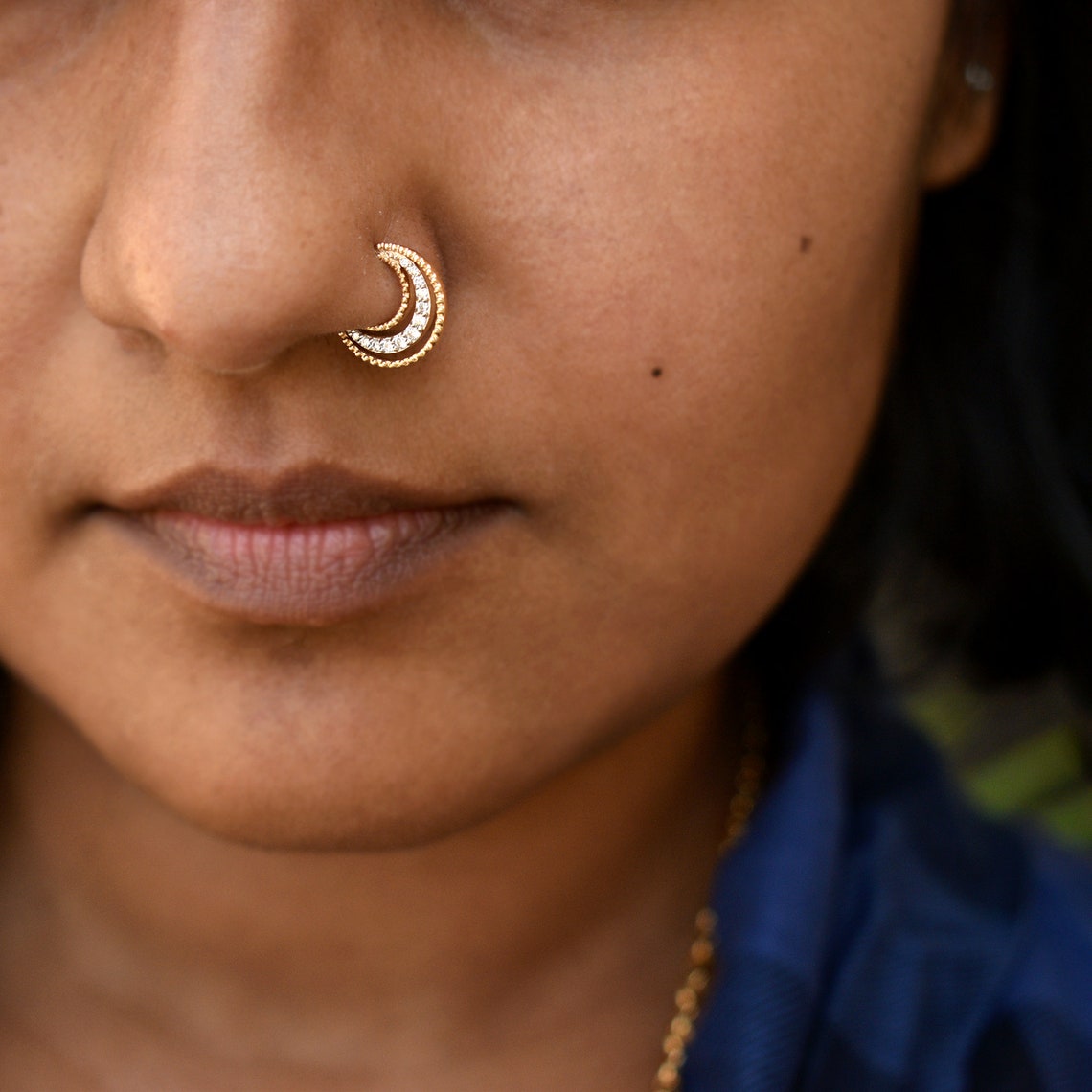 5mm-10mm Solid Gold & Genuine Diamond Septum Daith Clicker - Etsy