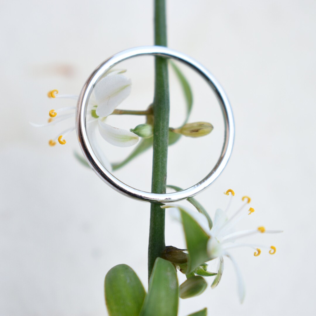 1mm Solid 14k 18k Gold Spacer Ring, Dainty Minimal Wedding Band, Plain ...