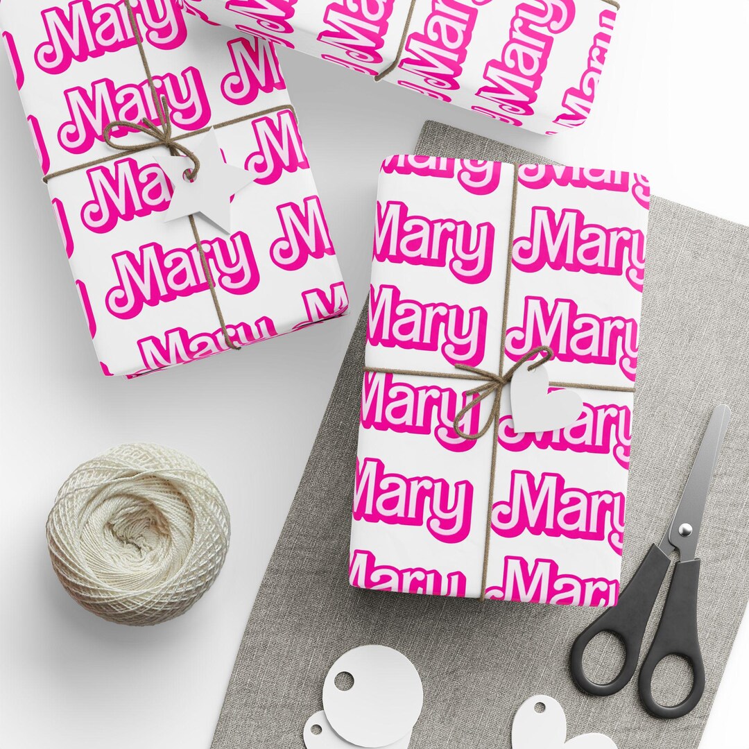 Custom Doll Font Wrapping Paper Cute Doll Font Wrapping Paper ...