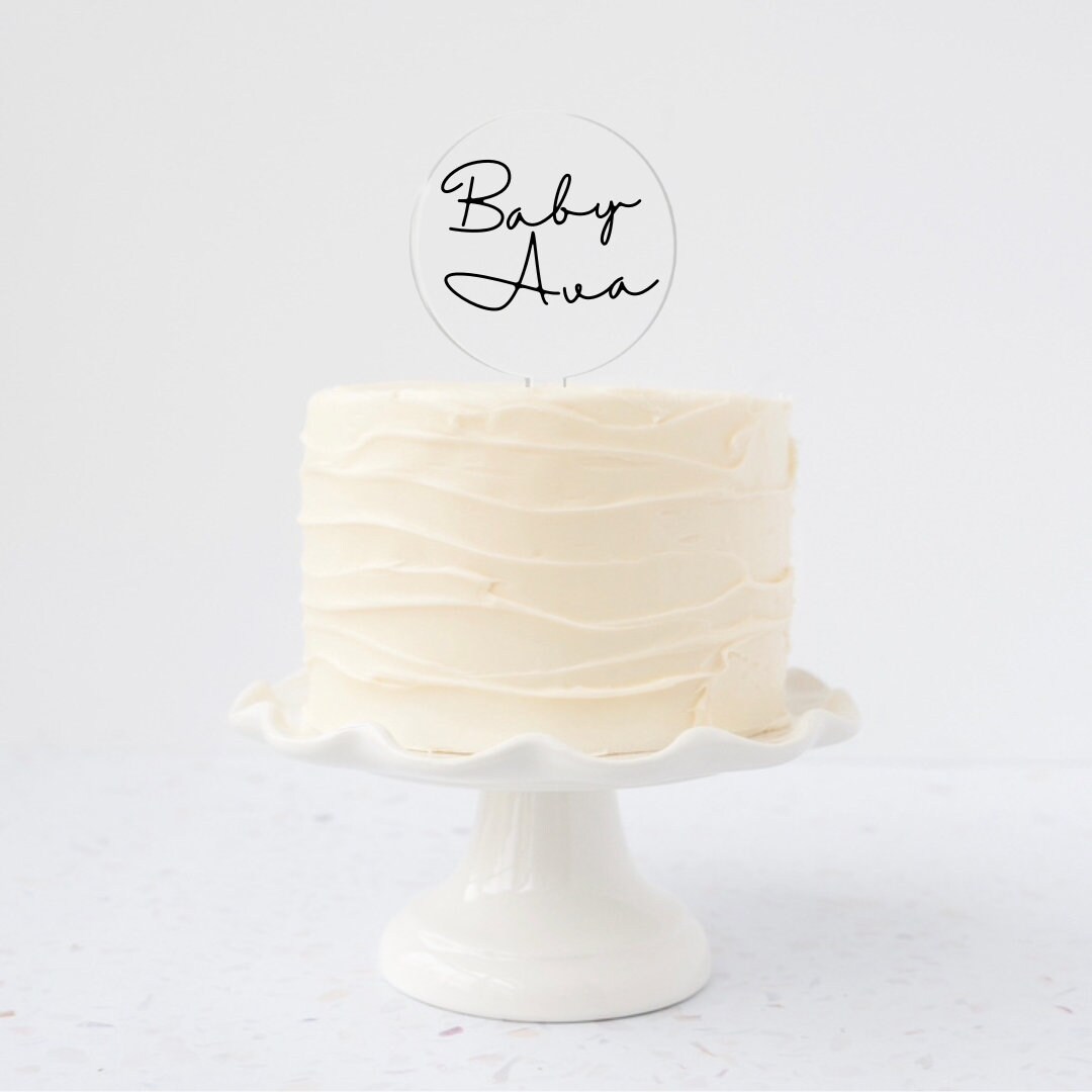 Baby Shower Cake Topper Baby Announcement Cake Topper Custom Name Cake ...