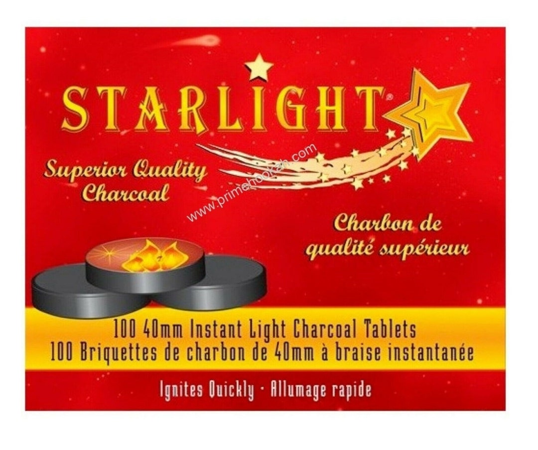 Starlight Charcoal 40mm Instant Light Charcoal Tablet Hookah 10 Roll ...