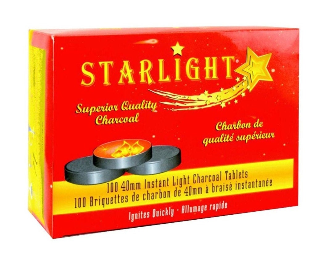 100 Ct Starlight 40 Mm Round Charcoal Disc Hookah Narghile Incense Slow ...