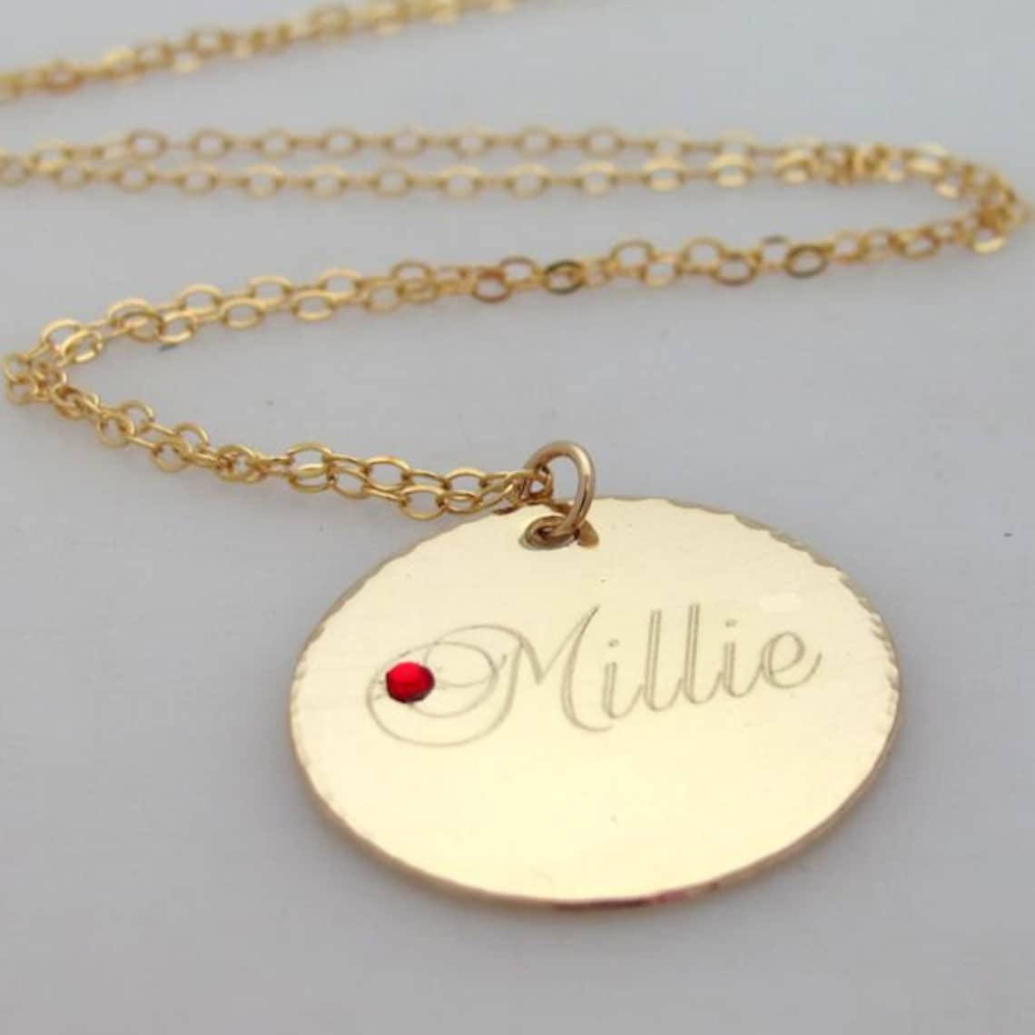 Gold Name Pendant Personalized Name Necklace Birthstone | Etsy