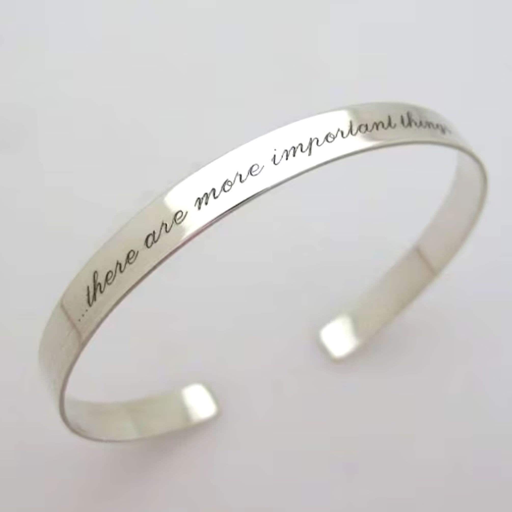 Custom Skinny Cuff Bracelet Quote Cuff Bracelet Personalized Silver ...