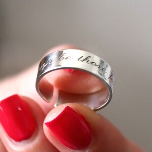 Personalized Ring Delicate Sterling Silver Ring Message Ring for Women ...