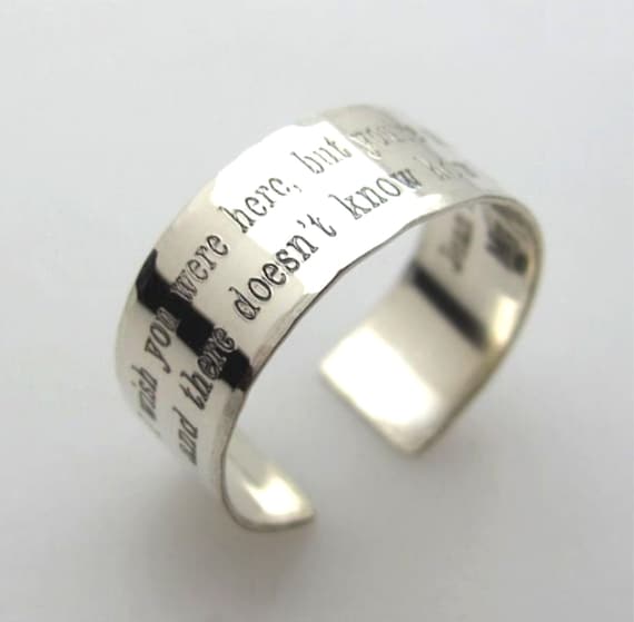Inspirational Quote Ring Personalized Band Custom Sterling - Etsy