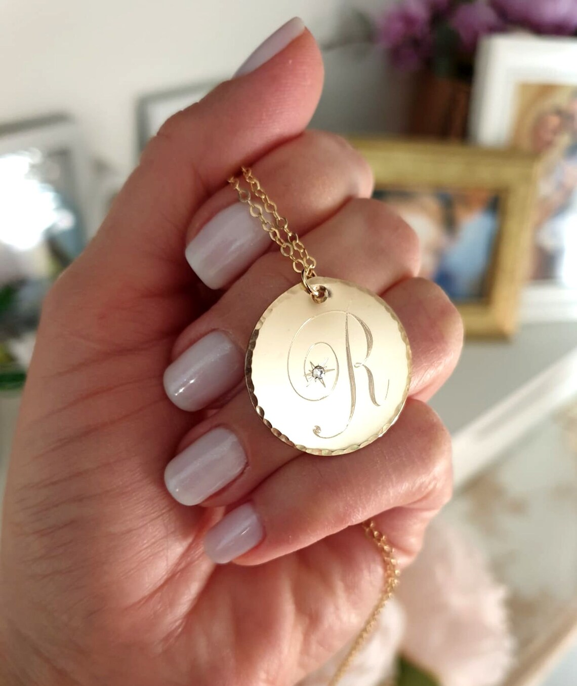 Gold Name Pendant Personalized Name Necklace Birthstone | Etsy